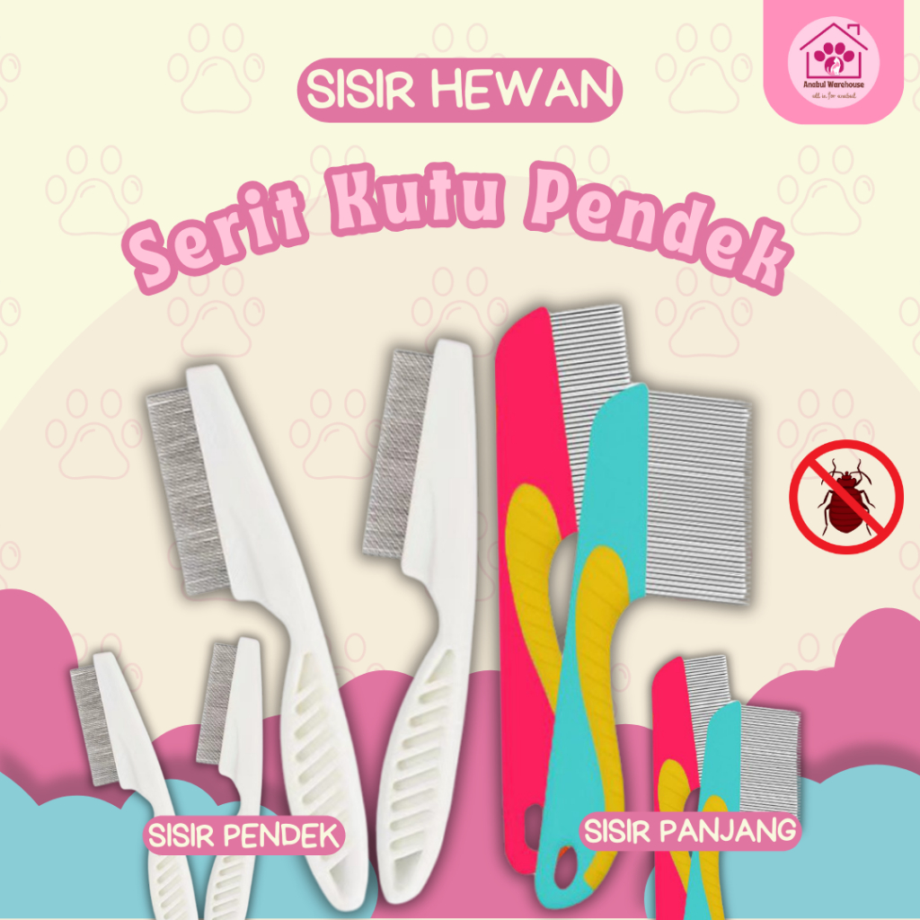 Jual SISIR KUTU SERIT KUTU GAGANG PANJANG PREMIUM SISIR KUTU HEWAN ...
