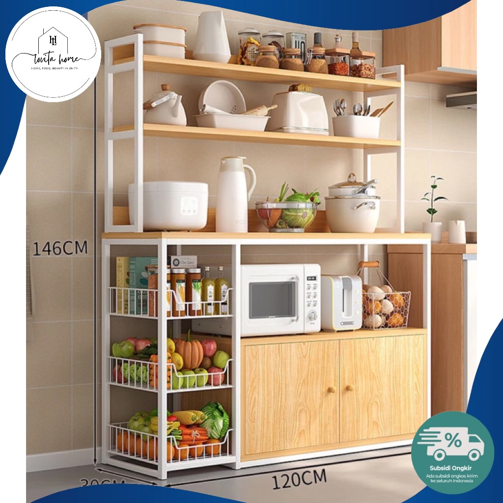 Jual Rak Dapur Minimalis Aestetik / Rak Oven Microwave Besar / Rak ...