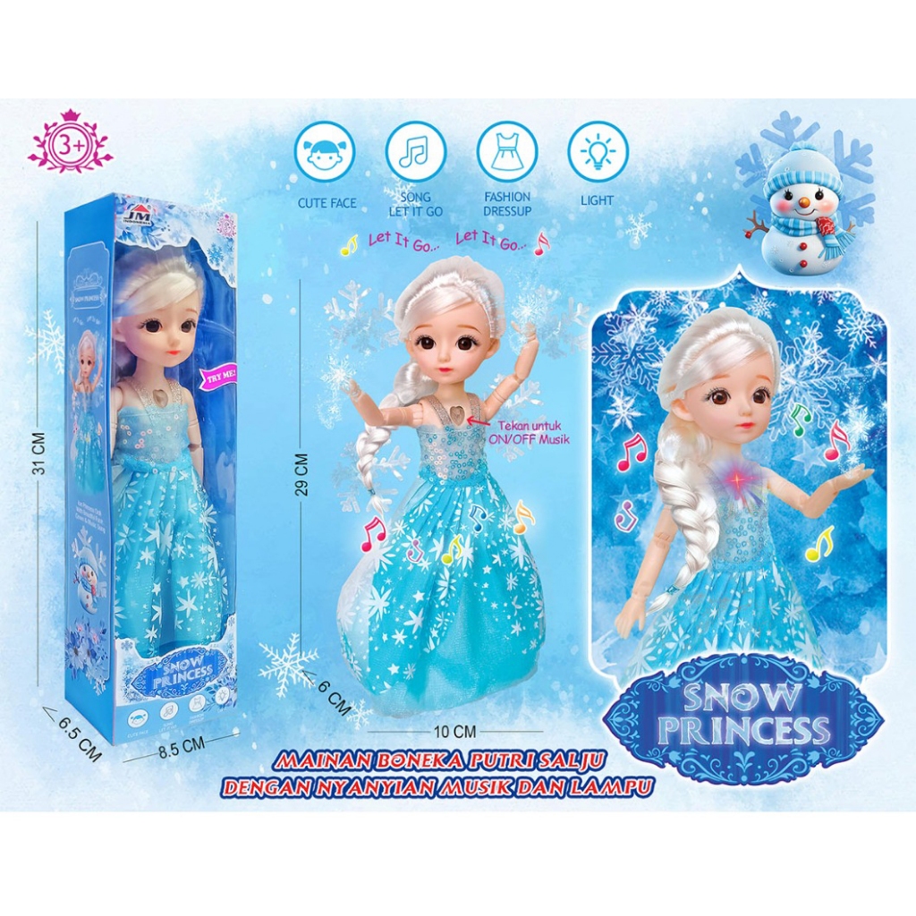 Jual Mainan Anak Cewek Boneka Princess Snow Frozen Bisa Bernyanyi ...