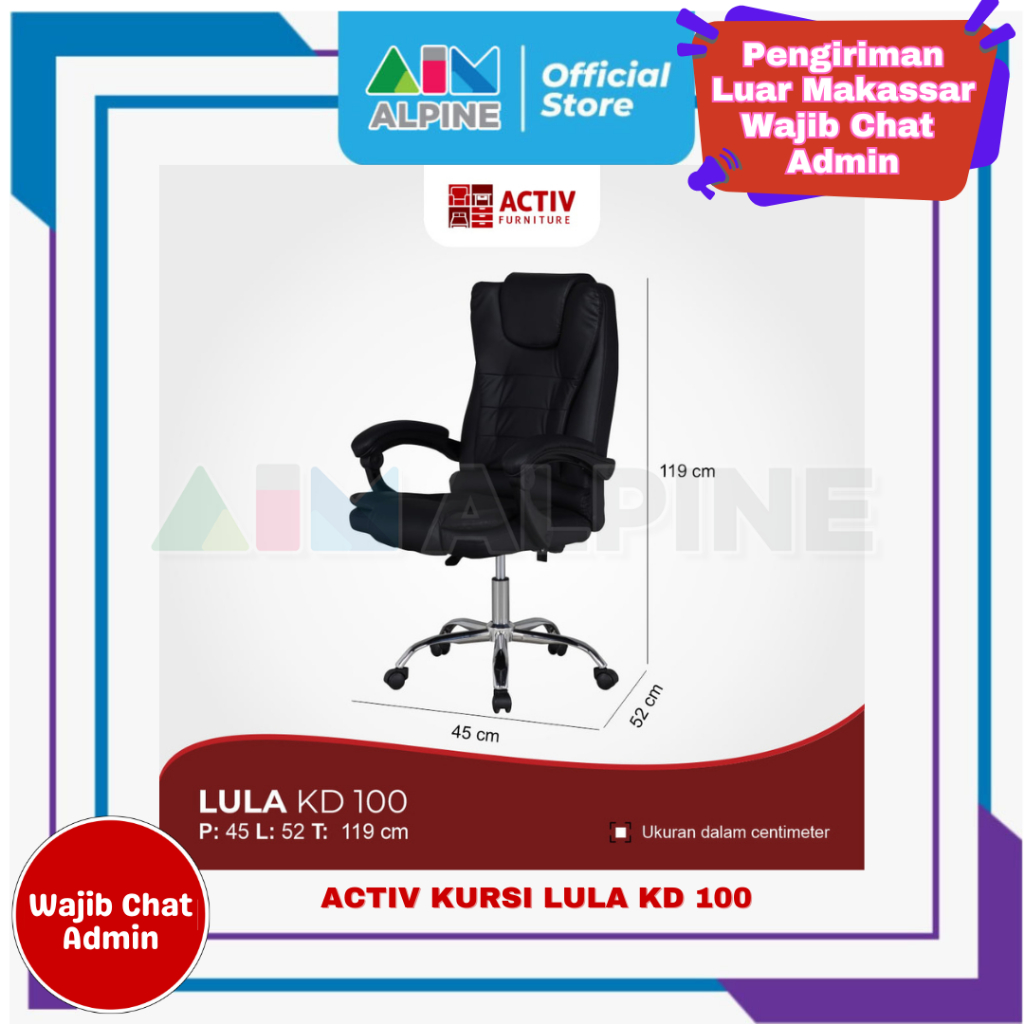 Jual ACTIV KURSI LULA KD 100 KURSI KANTOR | Shopee Indonesia