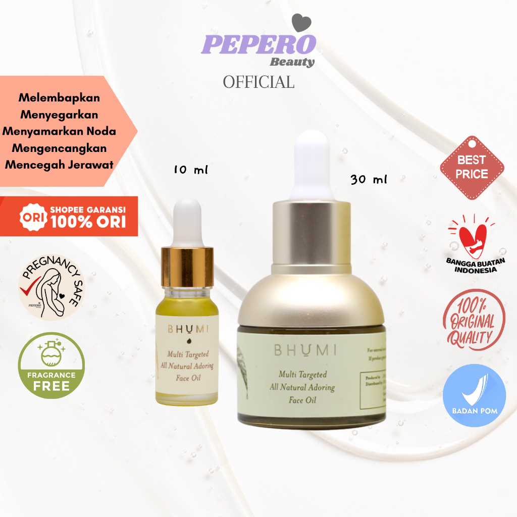 Jual BHUMI Multi Targeted All Natural Adoring Face Oil 30ml/10ml Minyak ...