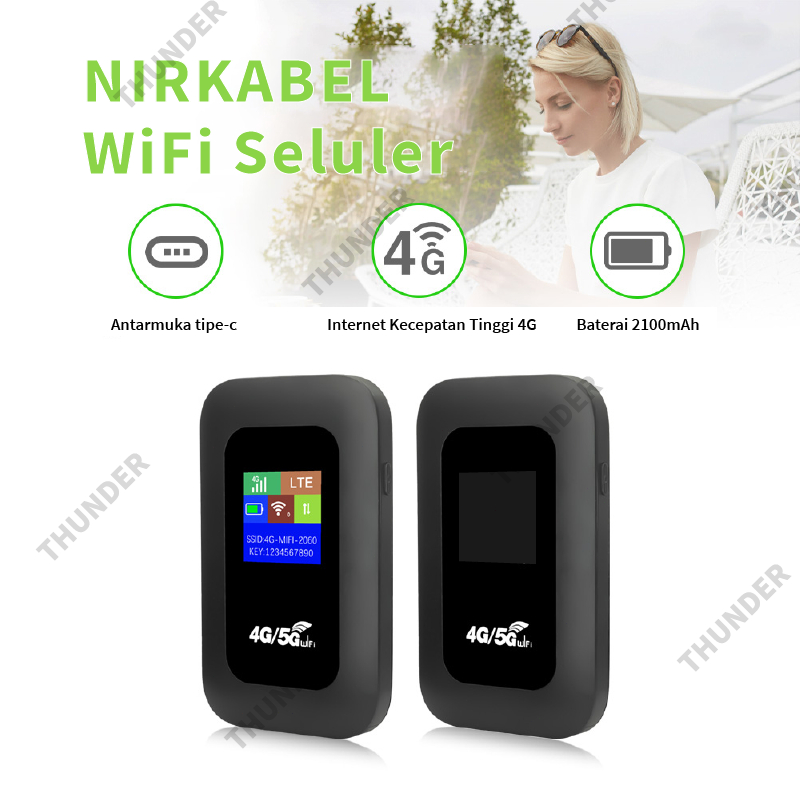 Jual 【Thunder Mall】MIFI MODEM WIFI 4G/5G UNLOCK ALL OPERATOR 2100mAh ...