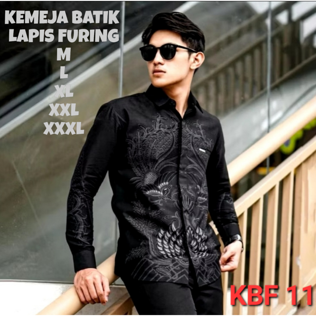 Jual Batik Pria LAPIS FURING Kemeja Batik Lengan Panjang STANDAR JUMBO Motif PUSOKO KBF 11 ...