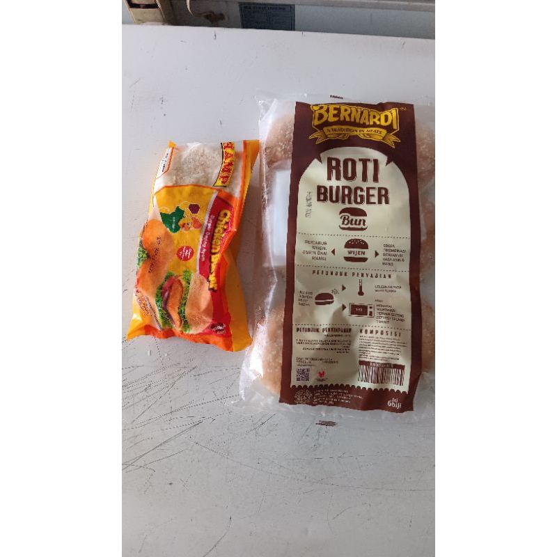 Jual roti burger bernadi + petty ayam champ, belfoods isi 6 | Shopee ...