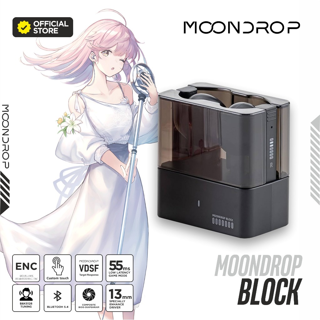Jual Moondrop Block Bluetooth True Wireless TWS Flat-head Earbuds ...