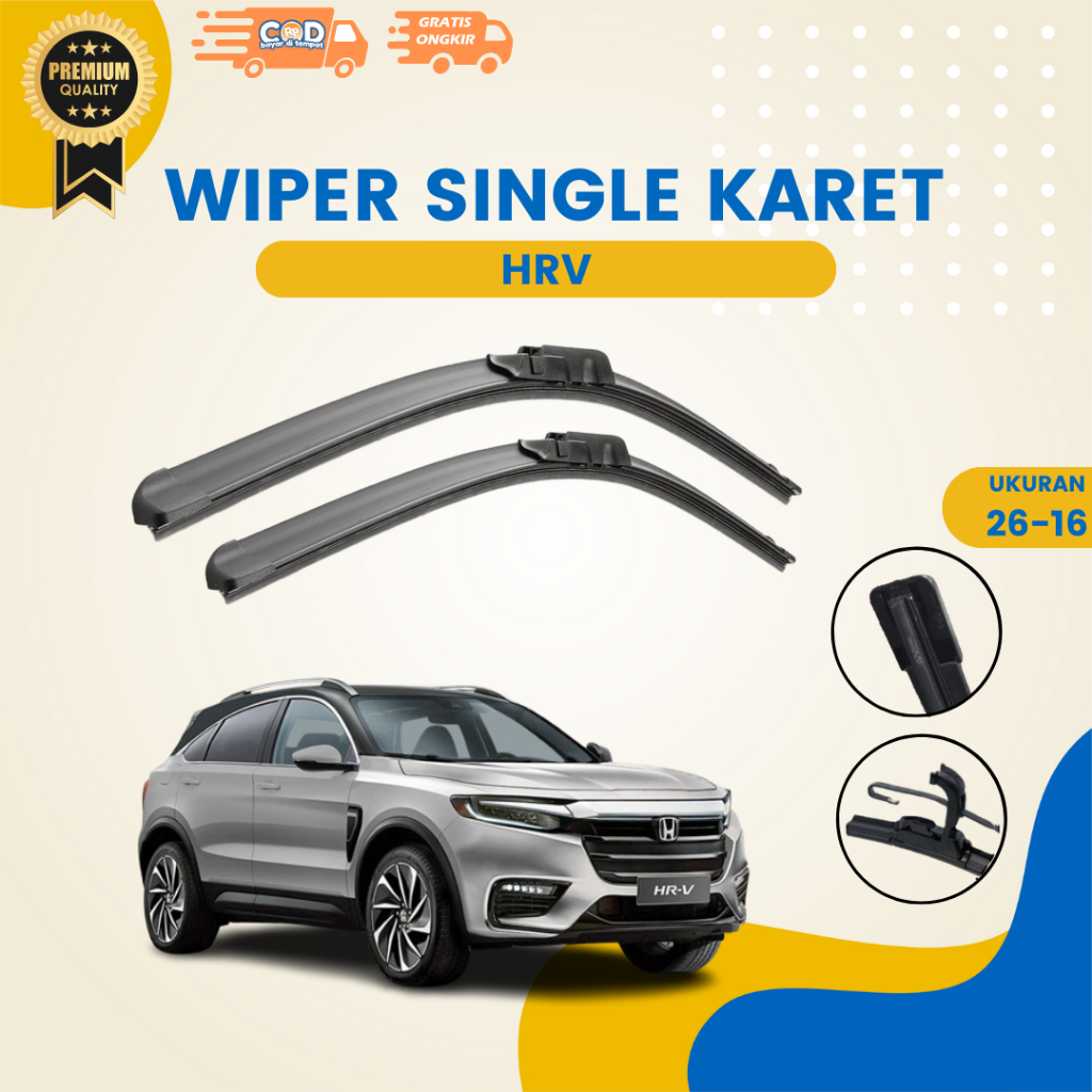 Jual Wiper Frameless HR-V | Wiper Mobil Single Karet Premium 26-16 Inci ...