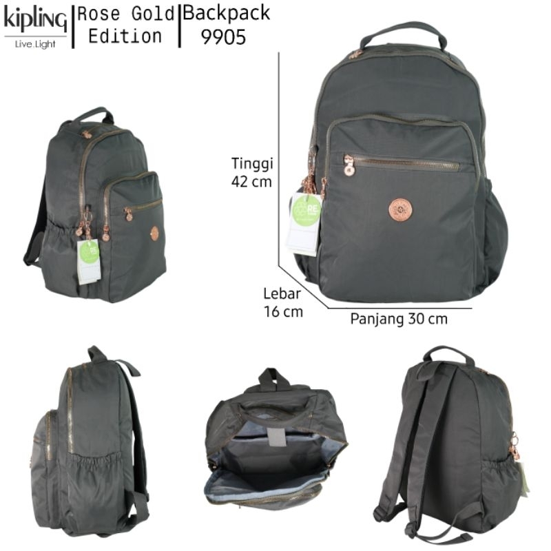 Jual Ransel 9905 Kipling Rose Gold Edition Nilon Waterproof Premium ...