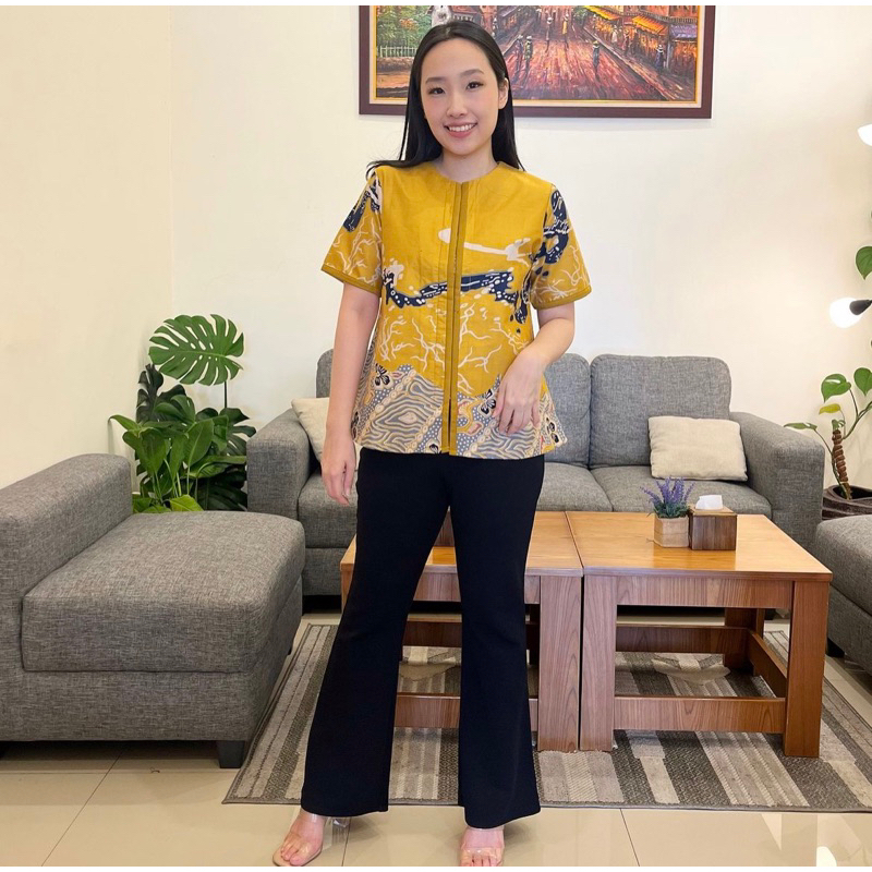 Jual ALYS BATIK - Nuri blouse kemeja batik wanita kantor - tricot | Shopee Indonesia