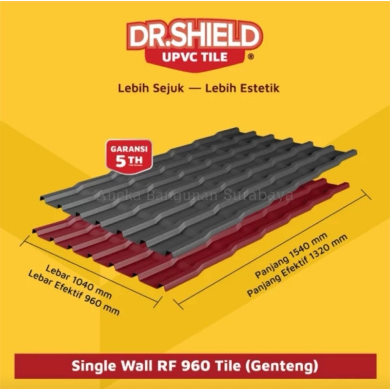 Jual Atap UPVC drShield genteng spandex roof tile atap dingin spandeks ...