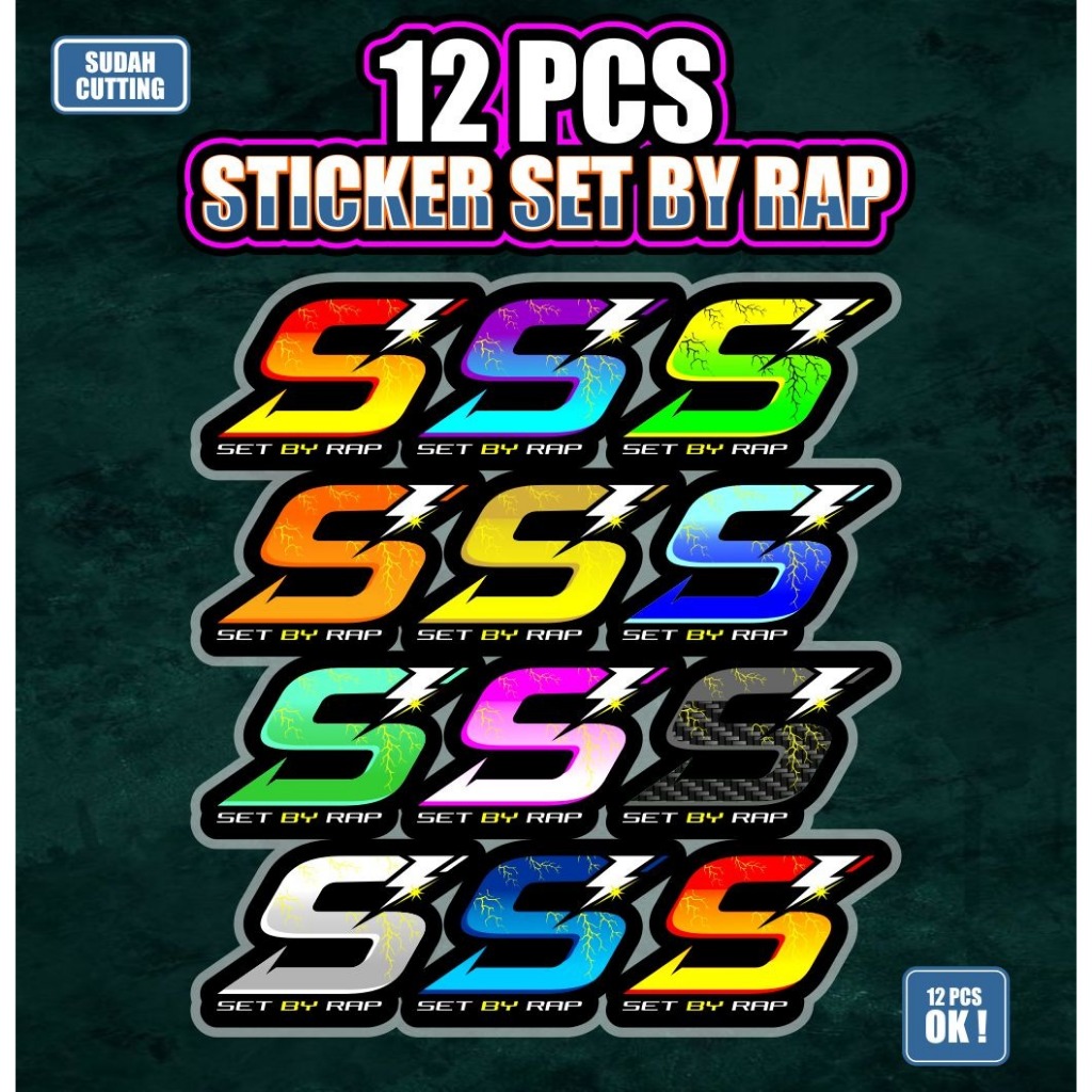 Jual Stiker paket SET BY RAP isi 12 pcs sudah cutting murah terlaris ...