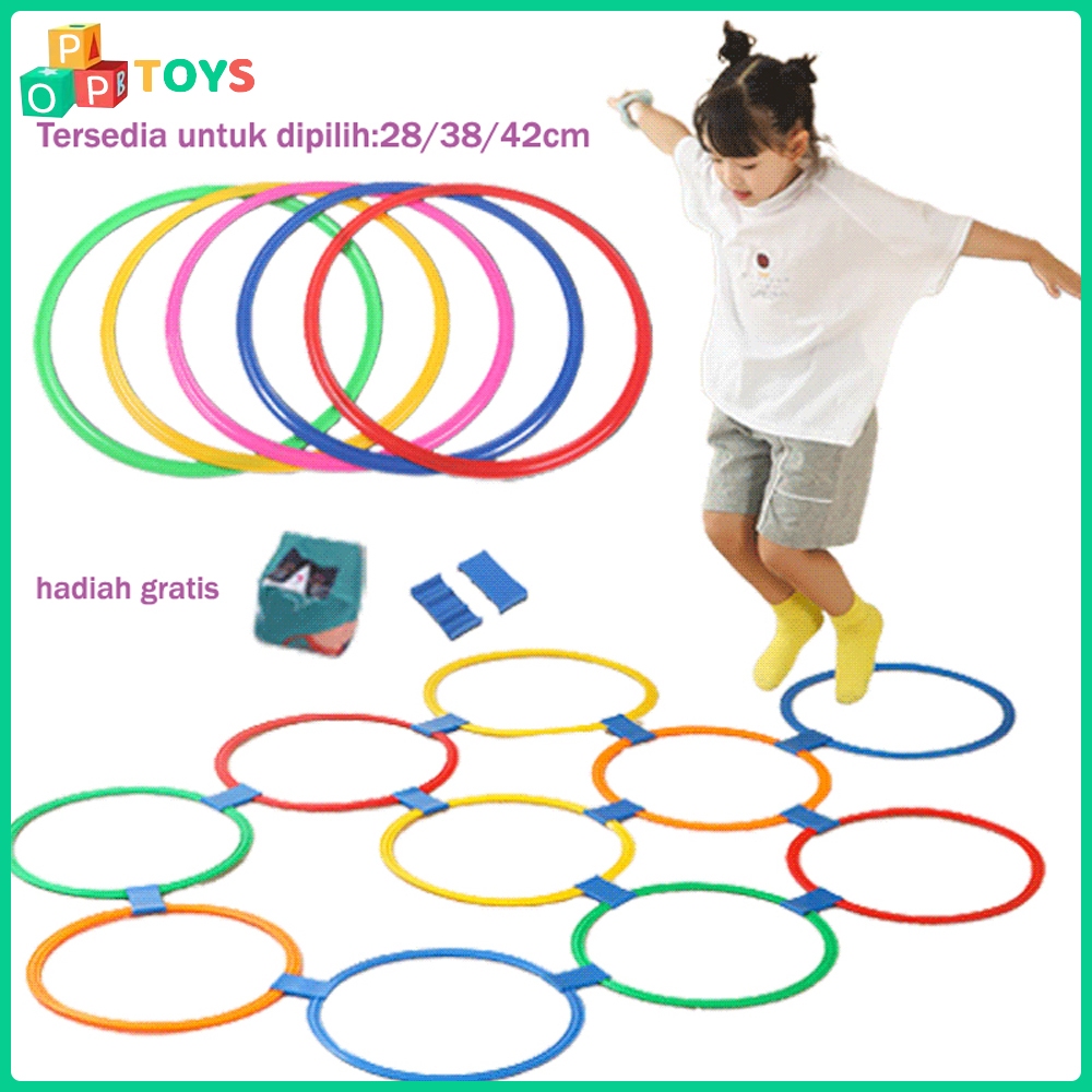 Jual POPTOYS 10 PCS Lingkaran 28/38CM Diameter Hopscotch Mainan/Mainan ...