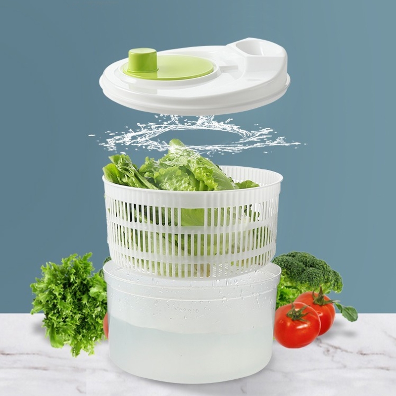 Jual Peniris Pengering Sayuran Putar 3L / Salad Spinner Bowl / Sayur ...