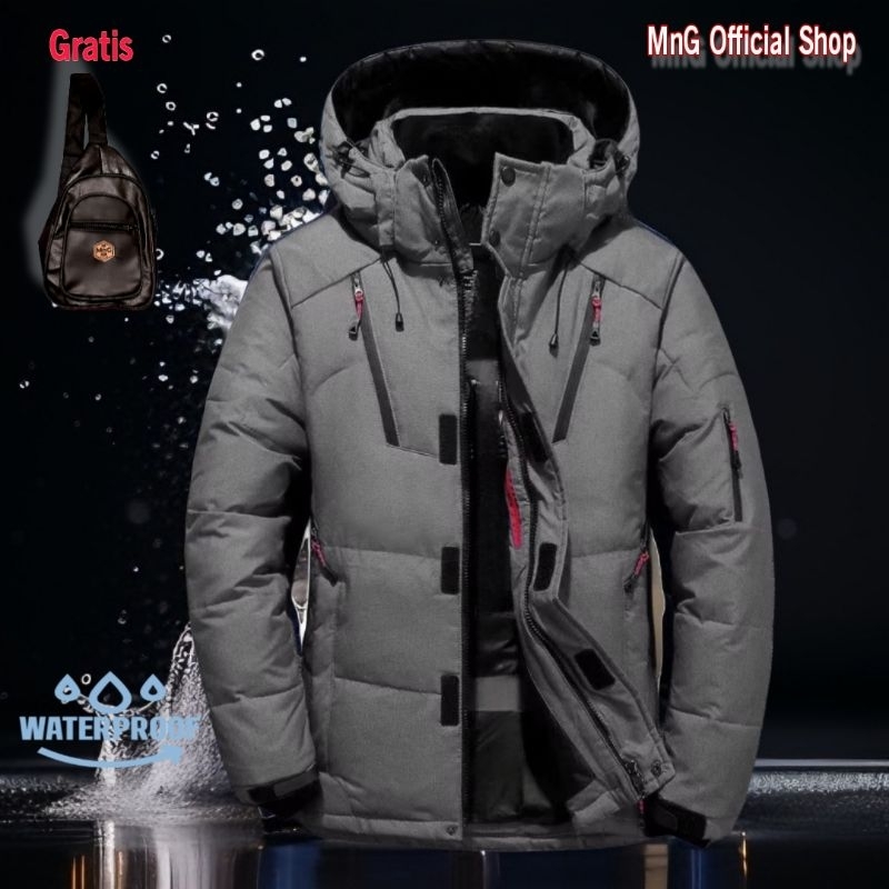 Jual Jaket Anti Air Pria Wanita Tebal Waterproof Windproof Winter Puffer Musim Dingin Gunung ...