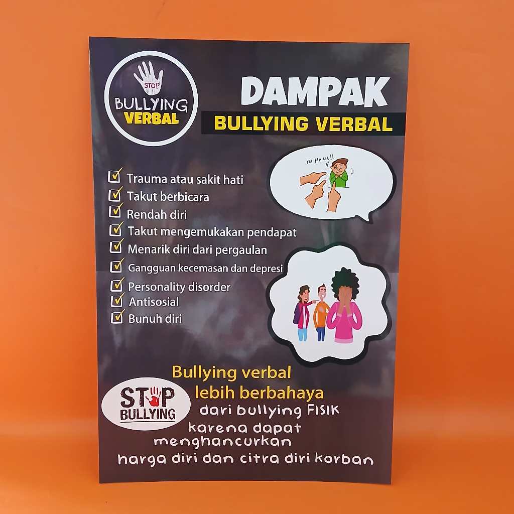 Jual Poster Stop Bullying Verbal - Poster Dampak Bullying Verbal ...