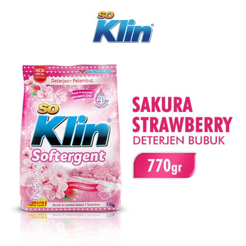 Jual So klin Softergent Powder Sakura Strawberry Velvet Orchid 770 ...