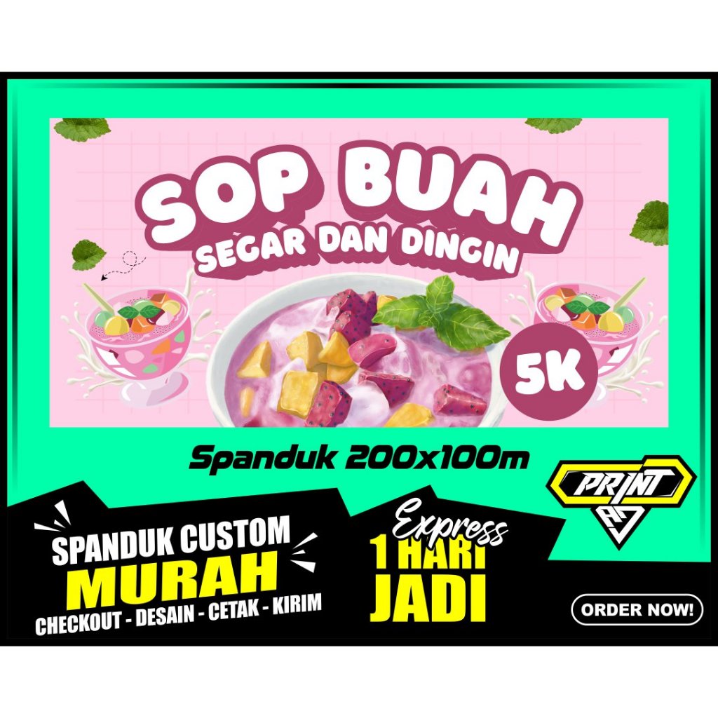 Jual Banner SOP BUAH, Spanduk SOP BUAH 200x100 cm, COD, Banner SOP BUAH ...