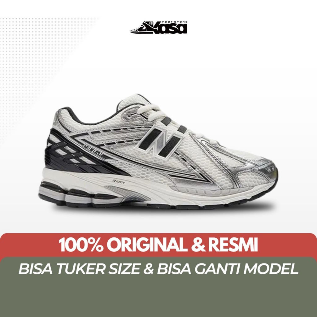 Jual Sepatu Sneakers Unisex 1906R Silver Metallic Black | Shopee Indonesia