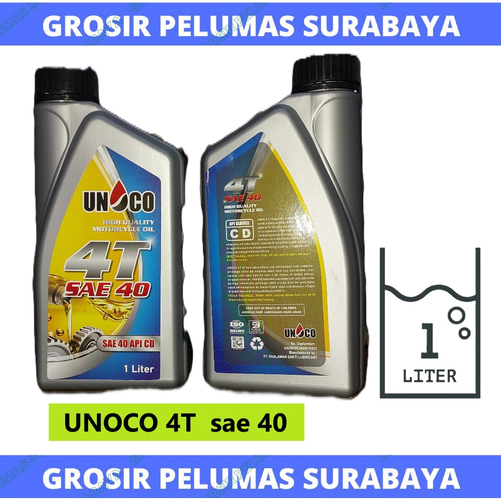Jual Murah SNI 1Liter Oli Mesin Ecco UNOCO 4T sae 40 1L 1 Liter oli ...