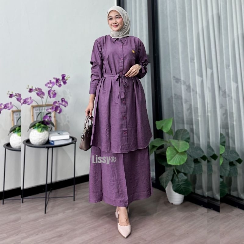 Jual LISSY One Set Hany Besic Set Setelan Rok Polo Linen | Shopee Indonesia