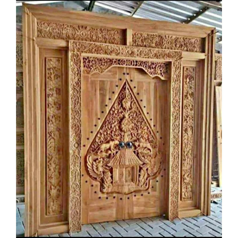 Jual pintu gebyok minimalis/pintu minimalis modern ful kayu jati asli ...