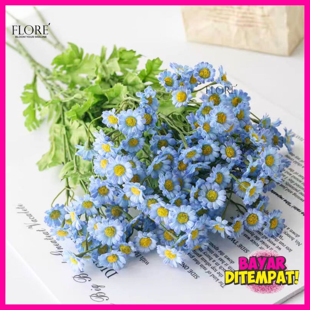 Jual Bunga Daisy Tangkai Panjang 5 Cabang Palsu/Bunga Mawar Krisan ...