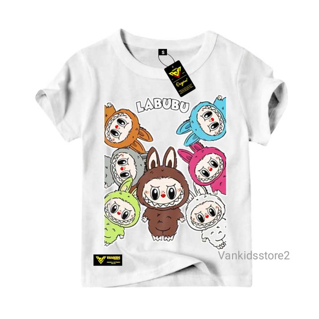 Jual LABUBU - Baju Anak lucu boneka viral Labubu Katun 30s Sablon ...