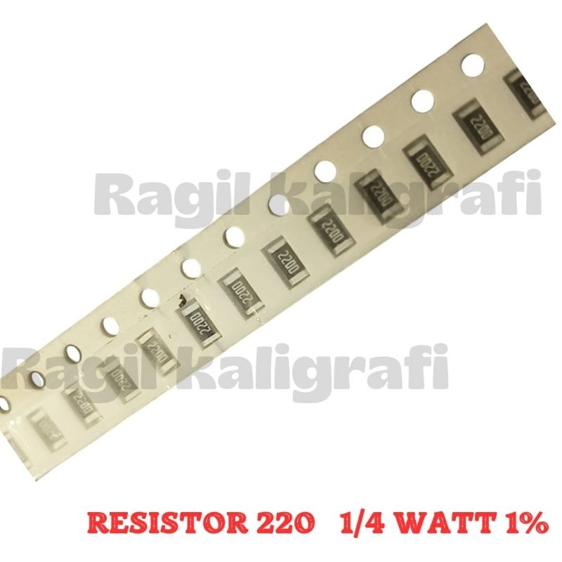 Jual Resistor 220 ohm smd 1206 1/4 watt resistor smd 1206 220 ohm ...