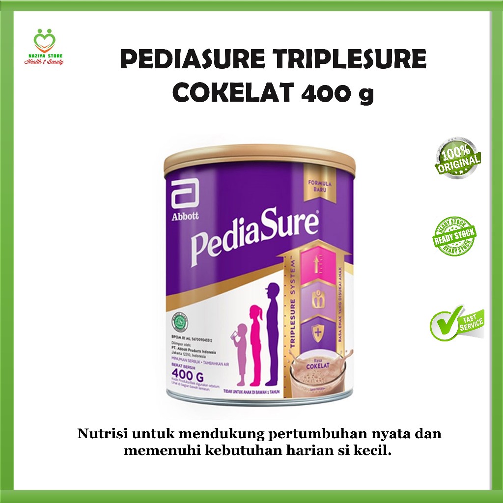 Jual PEDIASURE TRIPLESURE COKELAT 400 g - Susu Formula Pertumbuhan Anak | Shopee Indonesia