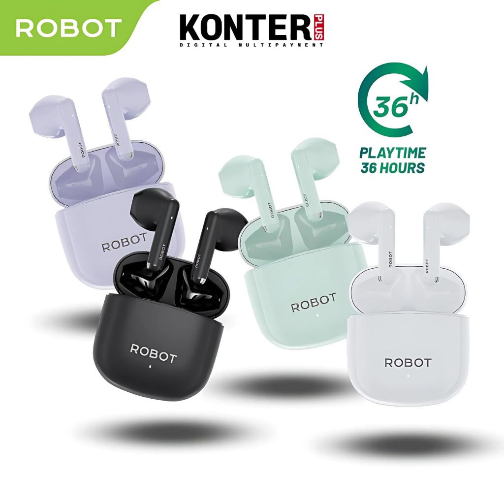Jual Headset Bluetooth ROBOT T60 TWS Bluetooth EARPHONE AIRBUDS ...