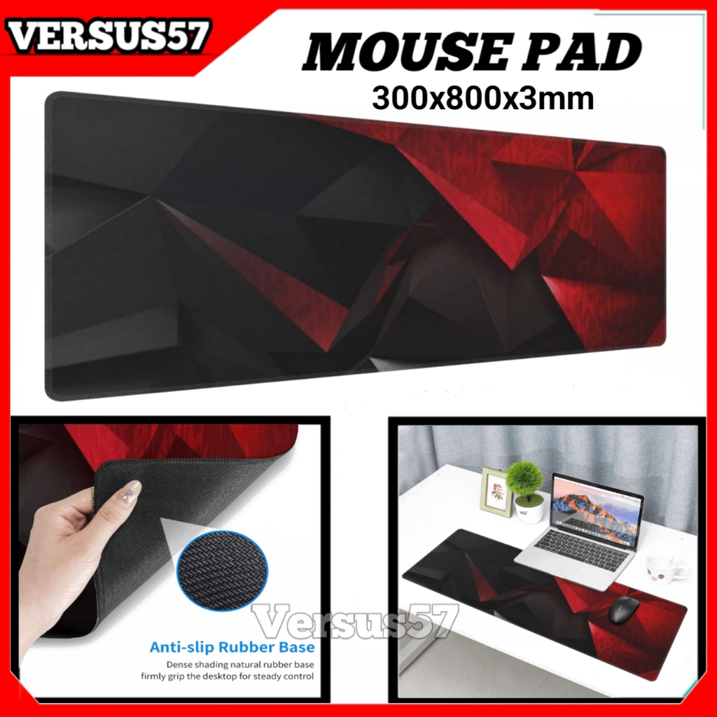 Jual Mouse Pad Gaming XL Rubber Alas Laptop Mouse Keyboard Motif Red ...