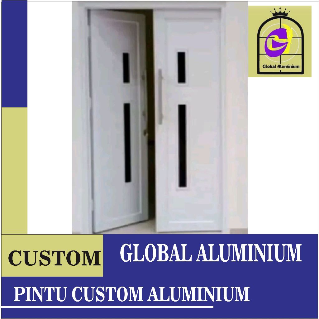 Jual PINTU UTAMA ALUMINIUM PANEL VARIASI KACA UKURAN L140*T200 COCOK ...