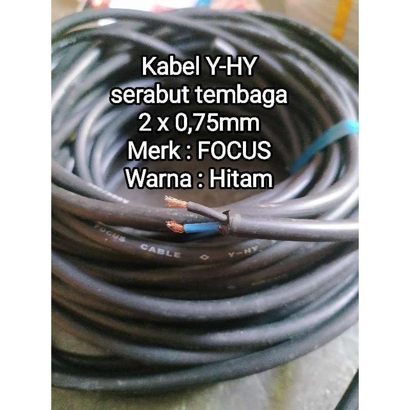 Jual kabel listrik serabut tembaga Y-HY 2x0,75 mm² FOCUS per meter ...