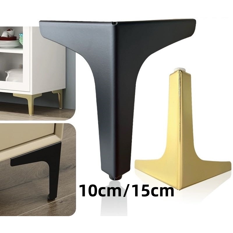 Jual 4pcs/Set Kaki Sofa hitam/Emas Segitiga 10CM 15CM / Kaki Sofa hitam ...