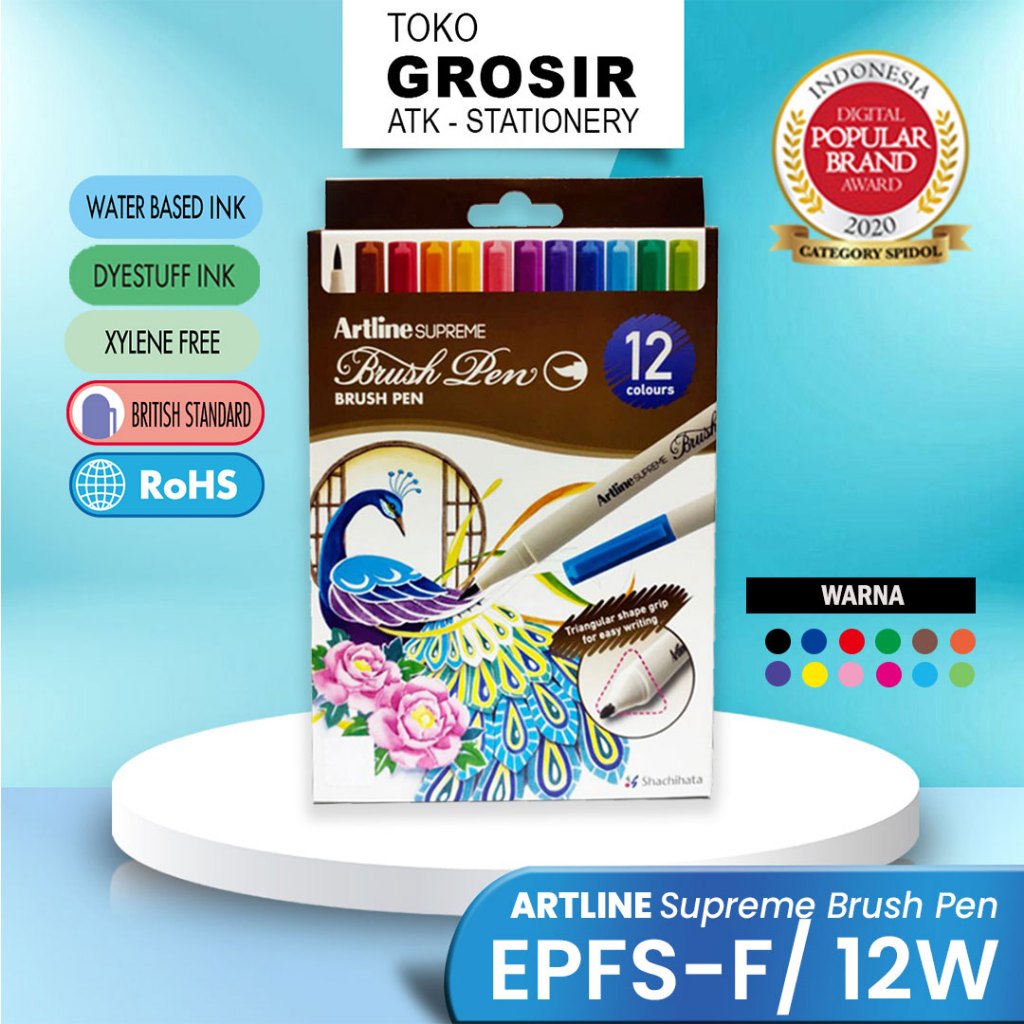 Jual EPFS-F/12W Spidol Supreme Brush Pen Kuas Gambar Sketsa Lettering ...