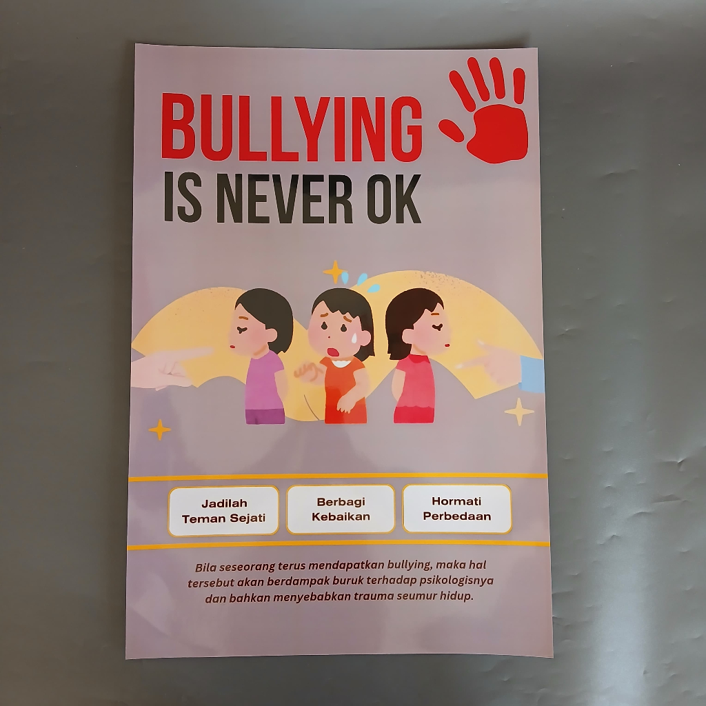 Jual Poster Bullying Is Never Ok - Poster Hormati Perbedaan Hindari ...