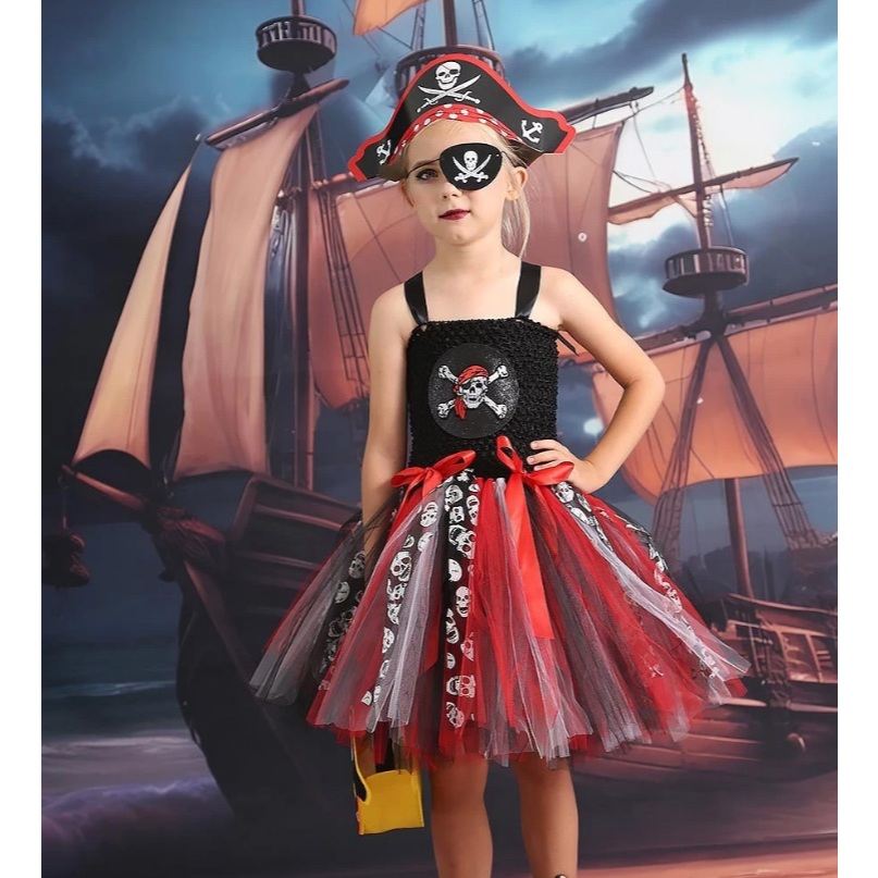 Jual JUAL Kostum H172 Halloween bajak laut pirates dress tutu anak ...