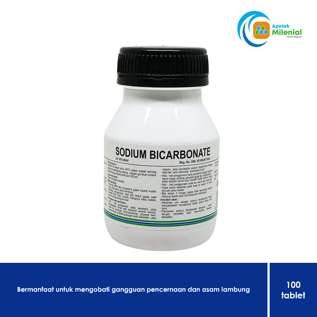 Jual Sodium Bicarbonate PIM 500 MG BOTOL isi 100 Tablet / Untuk ...