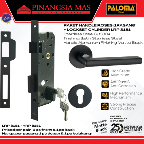 Jual PALOMA Gagang Pintu Door Handle Roses Set Alumunium LRP 8151 ...