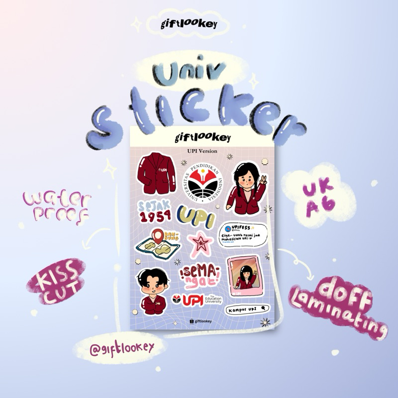 Jual [UPI] Sticker Universitas/Sticker Lucu/Sticker Aesthetic/Sticker ...