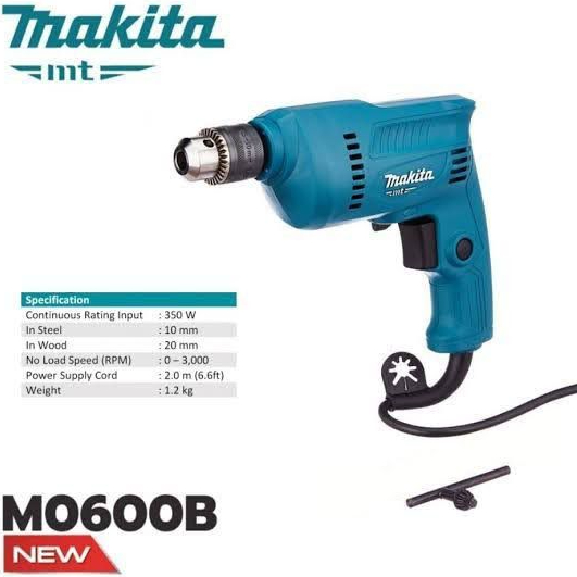 Jual MAKITA M0600B Mesin Bor Listrik 10mm Tangan Kayu Besi Electric Drill Reversible Bolak Balik ...
