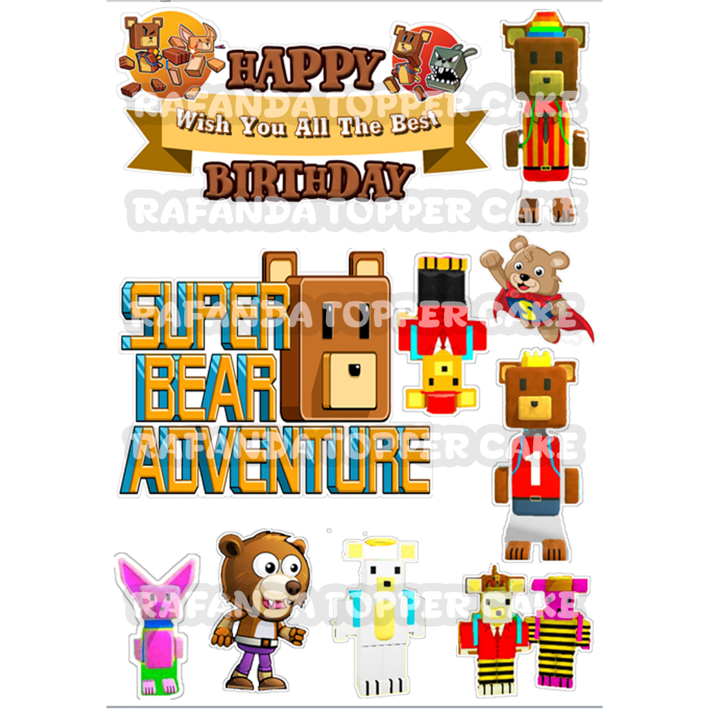 Jual Topper kue ulang tahun super bear adventure toper bolu ultah ...