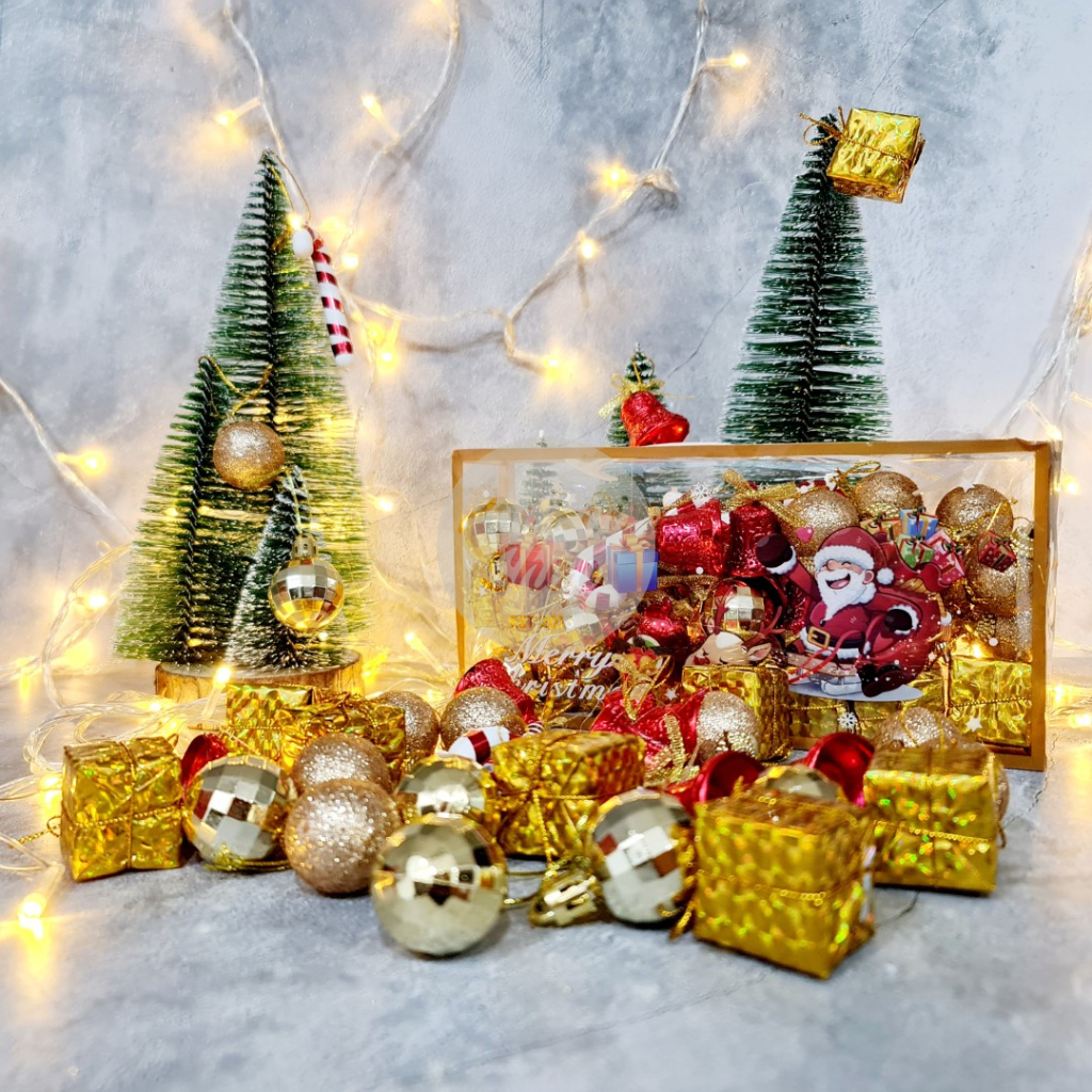 Jual Hiasan Pohon Natal Mix Box Mika Merry Christmas WRB5436 Assortment ...