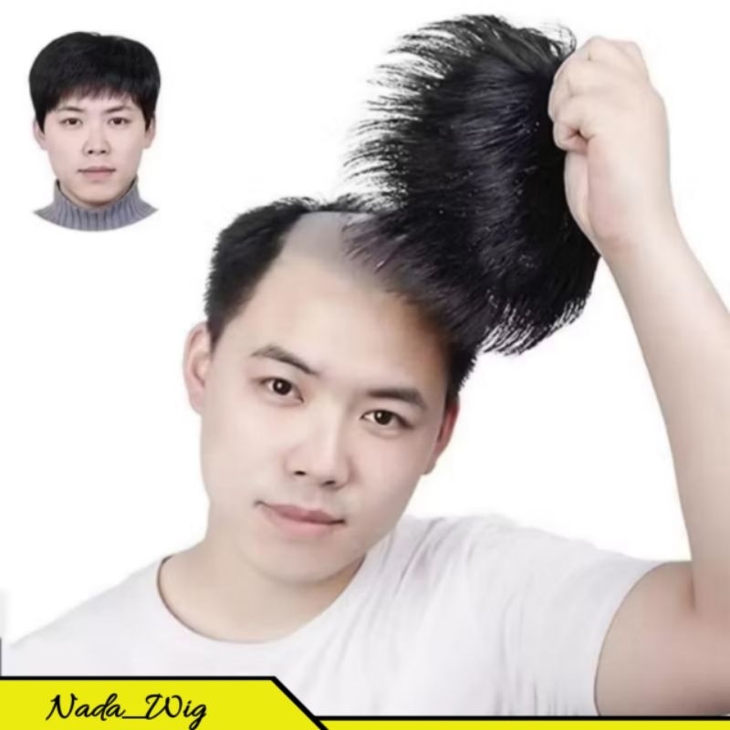 Jual WIG PENUTUP BOTAK PRIA/TOUPEE/WIG PENAMBAH VOLUME RAMBUT | Shopee ...