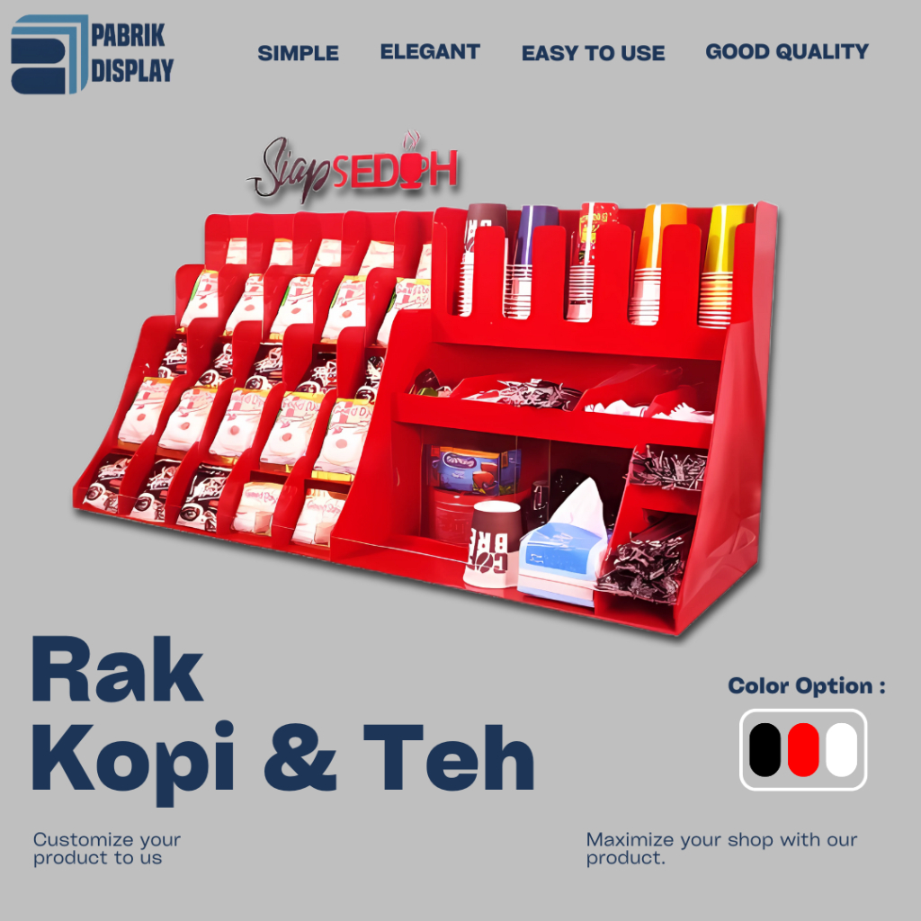 Jual Rak Kopi Akrilik Besar | Rak Kopi Sachet | Rak Cup Kopi | UK 99 x ...
