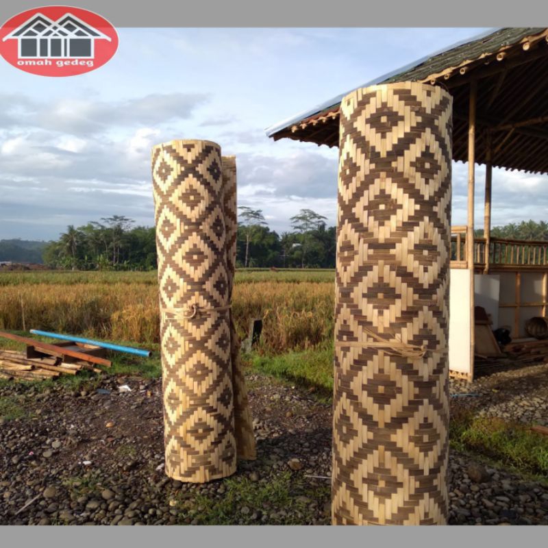 Jual gedeg anyaman bambu/ bilik bambu/kepang/tabag uk 2x3 meter ...