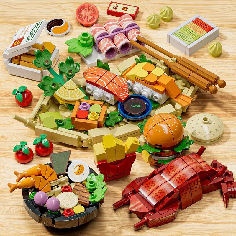 Jual Mainan anak bricks block menu food set gourmet pocket rakit ...