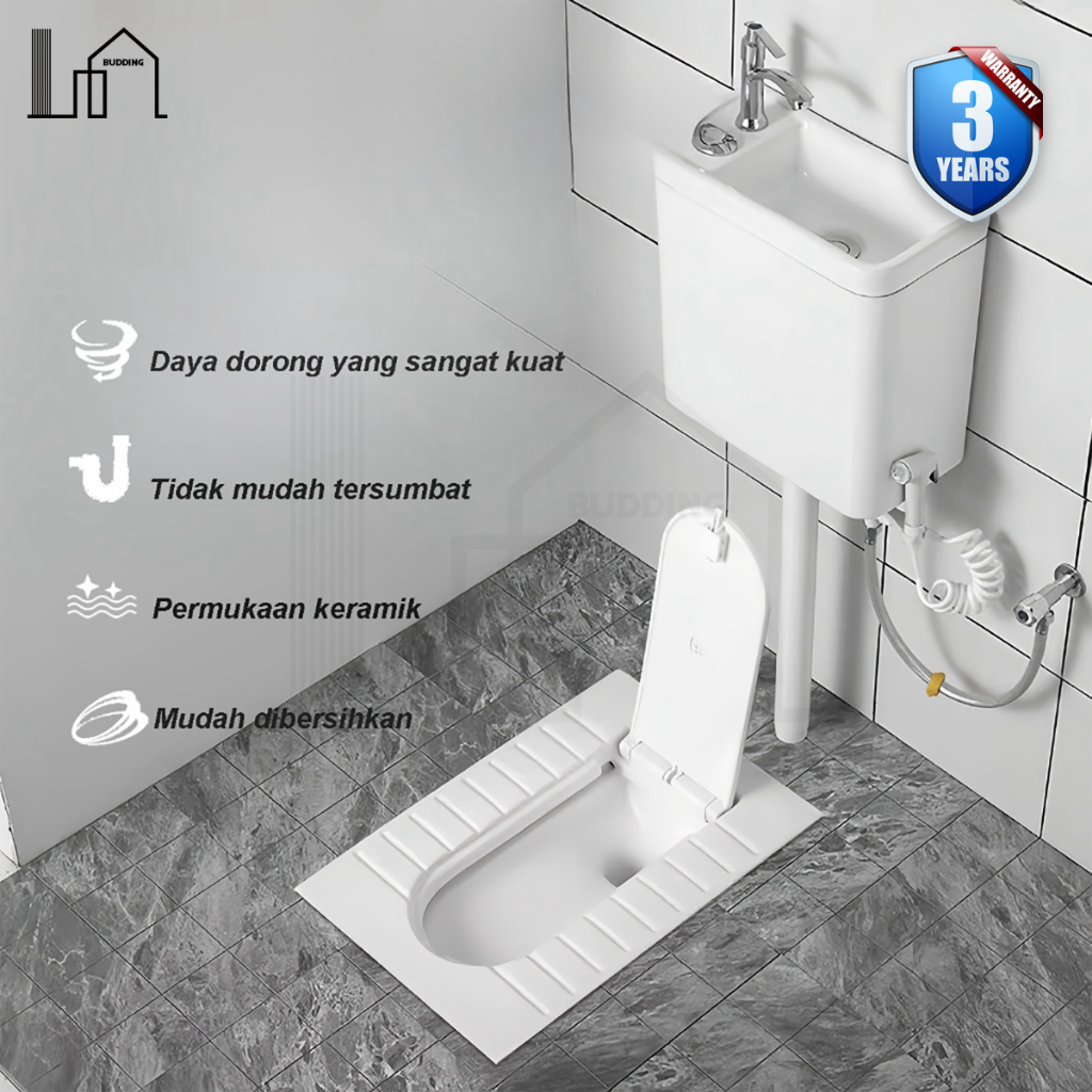 Jual ClosetKloset Jongkok 1Set+ Energy Saving Water Tank Wc Jongkok BahanKeramik Warna Putih ...
