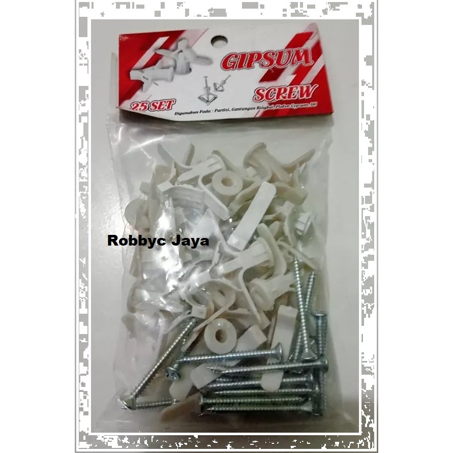 Jual Fiser + Sekrup Gypsum Set Skrup Screw Drywall Screw Piser Baut ...