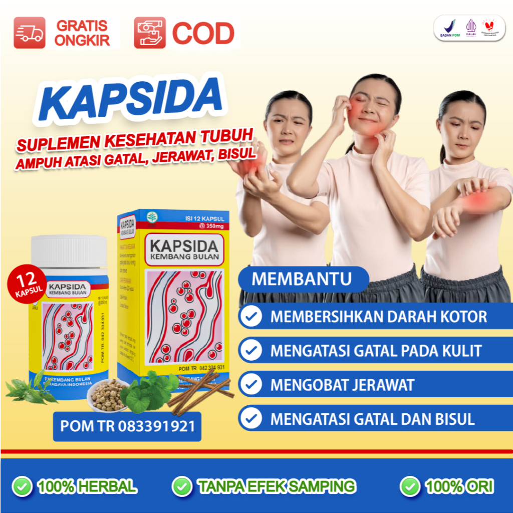 Jual KAPSIDA Isi 12 Kapsul - Kembang Bulan - Meringankan Jerawat Gatal ...