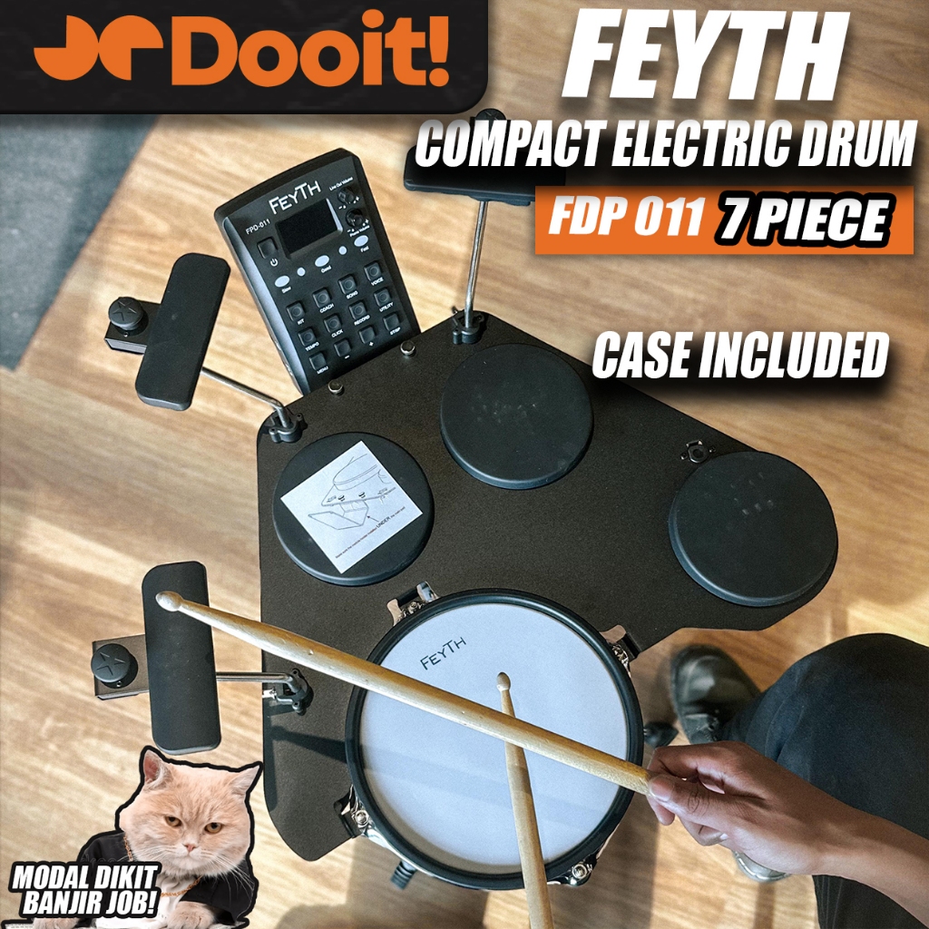 Jual Feyth FDP011 / FDP 011 7 Piece Compact Electric Drum Pad Elektrik ...